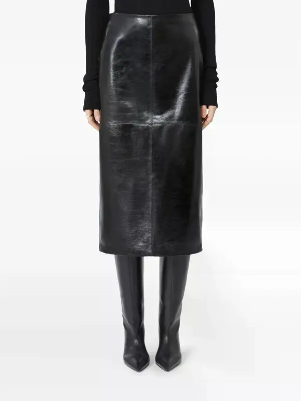 Max Mara Panelled Leather Skirt