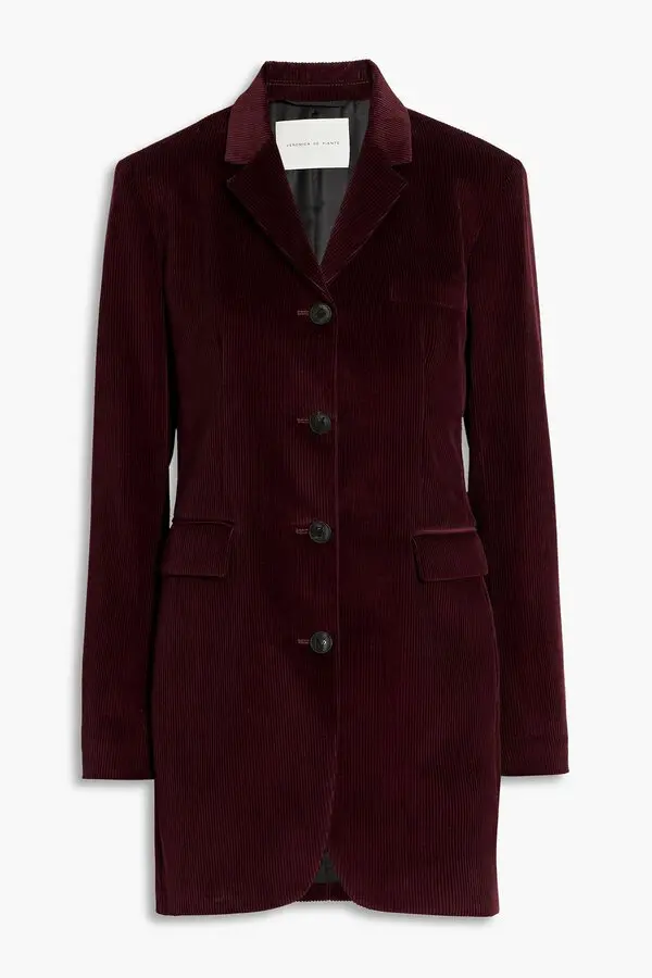Veronica De Piante Aliyah Cotton-corduroy Blazer - Merlot