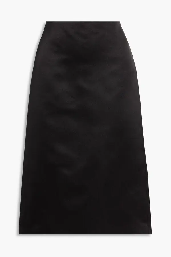 Veronica De Piante Duchesse Silk-satin Midi Skirt