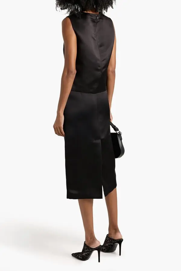 Veronica De Piante Duchesse Silk-satin Midi Skirt