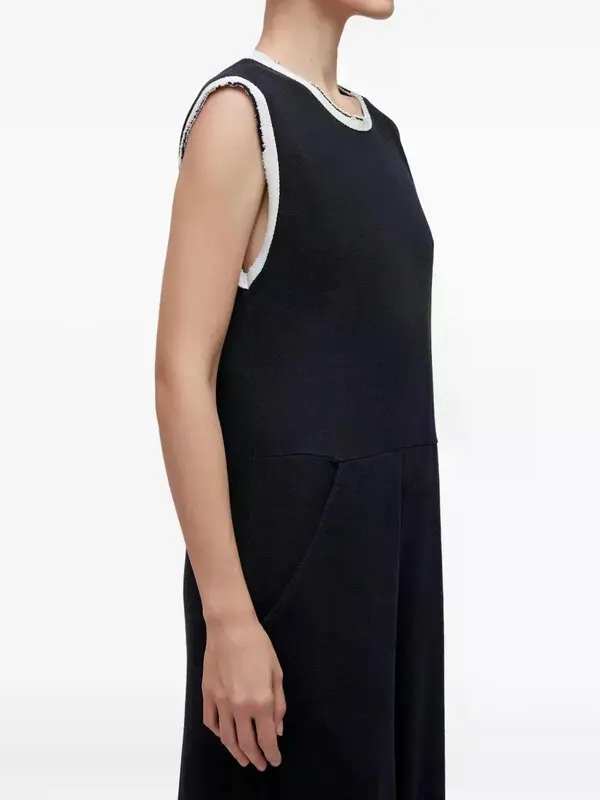 OSKLEN Sleeveless Contrast-trim Jumpsuit - Black