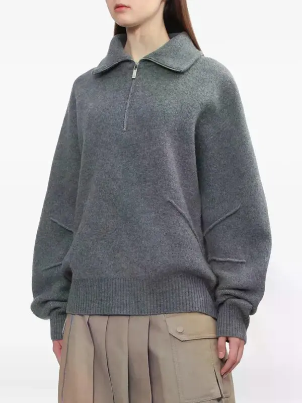 Helmut Lang Zip-collar Sweater - Grey