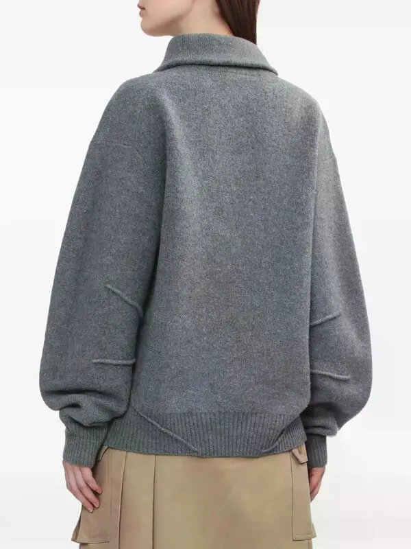Helmut Lang Zip-collar Sweater - Grey