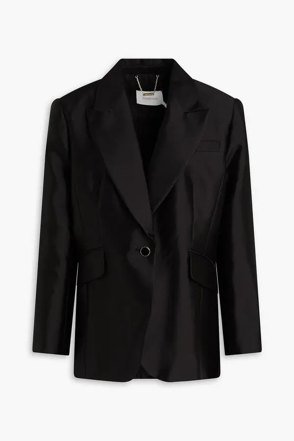 Zimmermann Wool And Silk-blend Satin Blazer