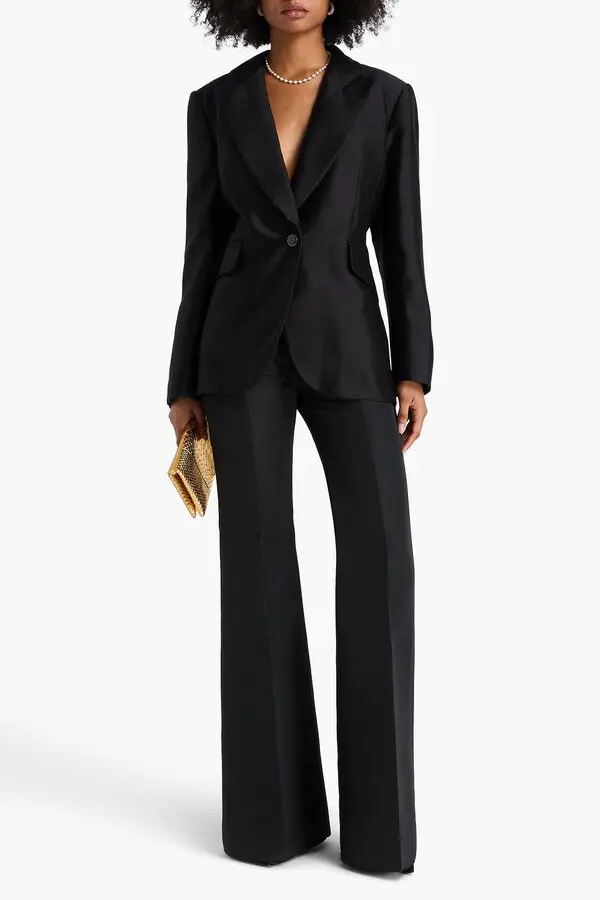 Zimmermann Wool And Silk-blend Satin Blazer