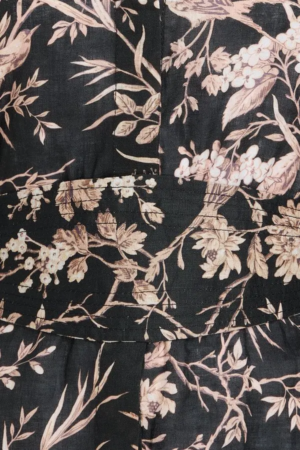 Zimmermann Belted Printed Linen Shirt