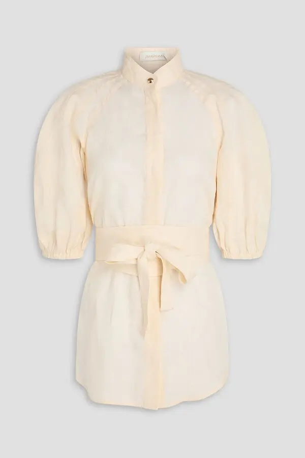 Zimmermann Belted Linen Blouse