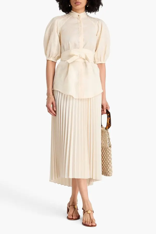 Zimmermann Belted Linen Blouse