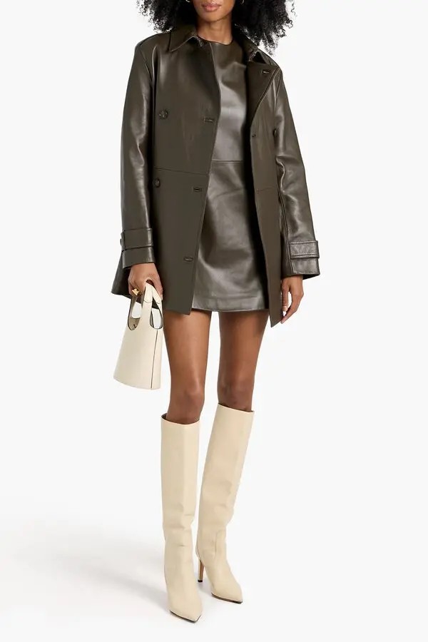 Veronica De Piante Charlotte Leather Trench Coat