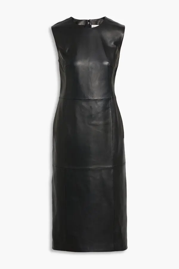 Veronica De Piante Grace Leather Midi Dress