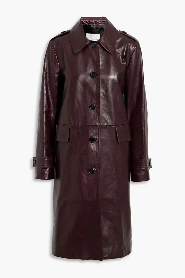 Veronica De Piante June Leather Coat - Plum