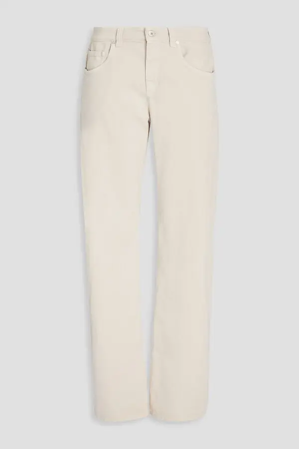 Brunello Cucinelli High-rise Wide-leg Jeans - Ecru