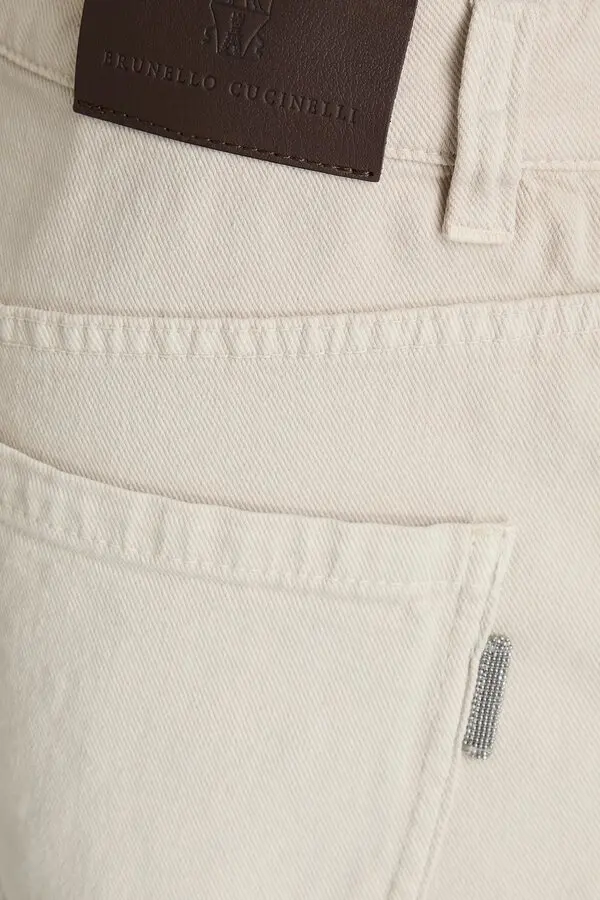 Brunello Cucinelli High-rise Wide-leg Jeans - Ecru