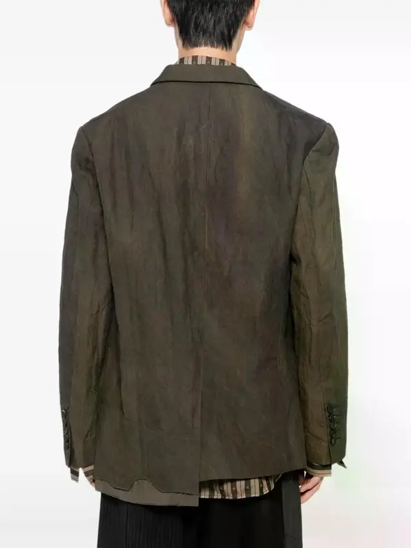 ZIGGY CHEN Distressed Dyed Blazer