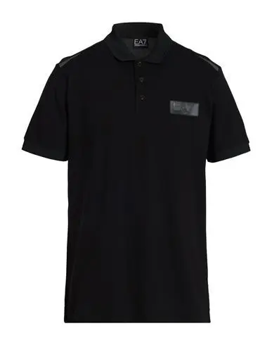 EA7 Polo Shirt Size Cotton, Polyester, Elastane - Black