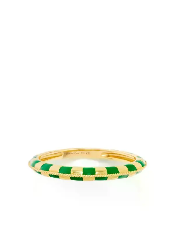 Yvonne Léon 9k Yellow Check-pattern Ring - Gold