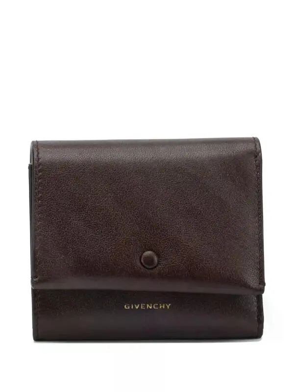 Givenchy Buttoned Leather Wallet - Brown