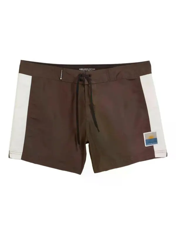 OSKLEN Panelled Drawstring Swim Shorts - Brown