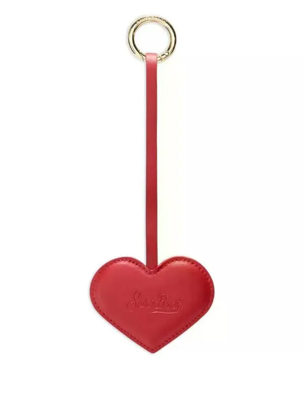 MC2 SAINT BARTH Heart Leather Charm Key Ring - Red