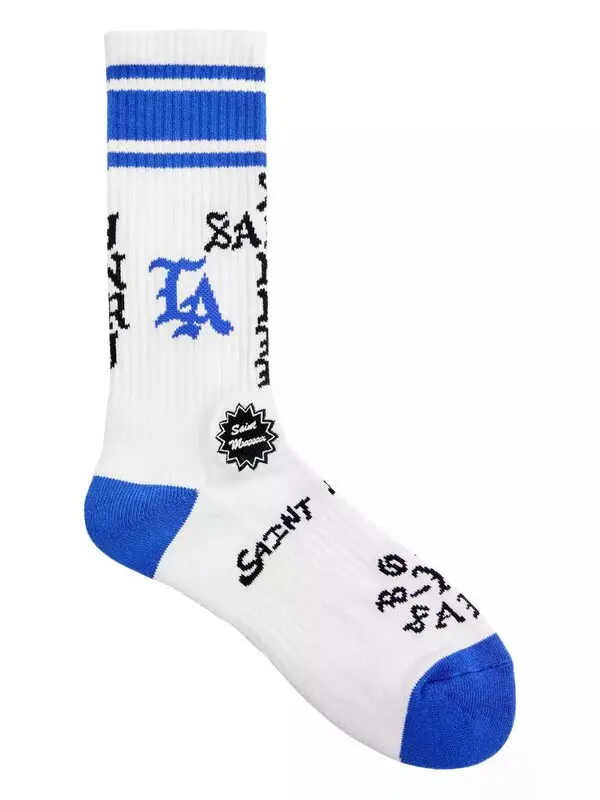 SAINT MXXXXXX Striped Socks - White
