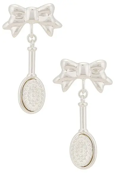 Sandy Liang Hairbrush Drop Earrings - Silver