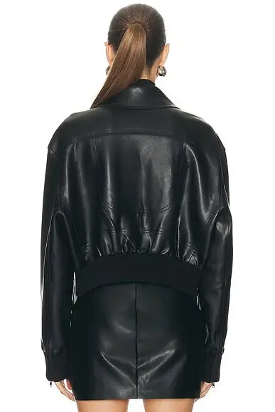 Norma Kamali Zip Front Classic Cropped Jacket - Black