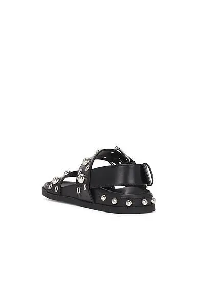 Valentino Garavani Nellcote Studded Flat Sandals - Nero
