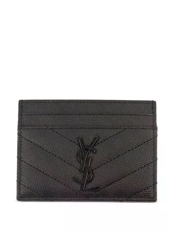 Saint Laurent Cassandre Logo Card Holder - Black