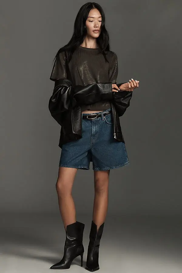 Sanctuary Sequin-embellished Short-sleeve Sweater