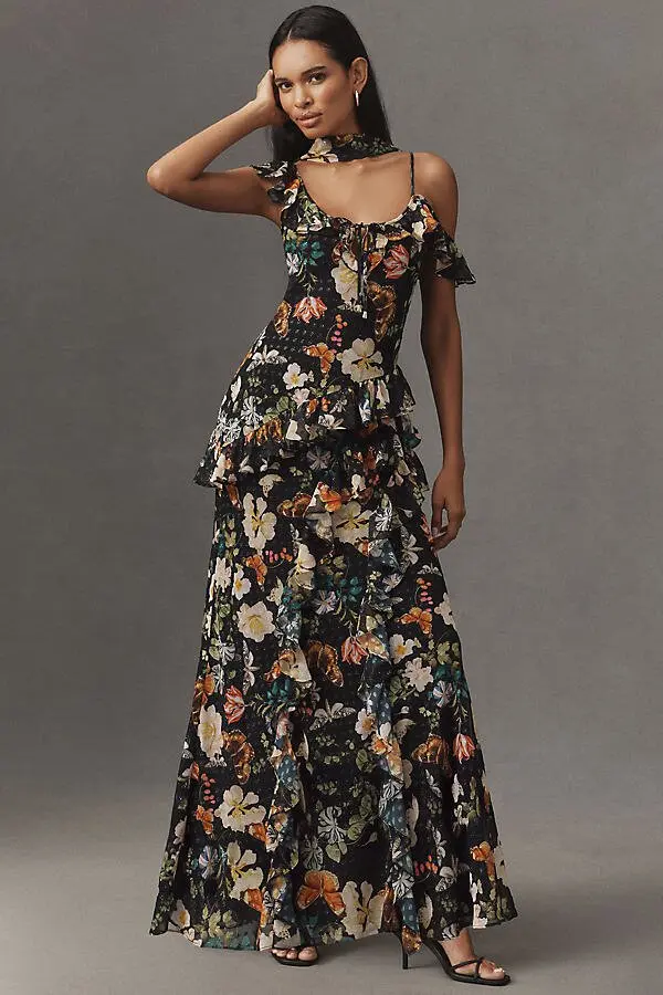 chinese dress ladies Off-The-Shoulder Maxi Dress