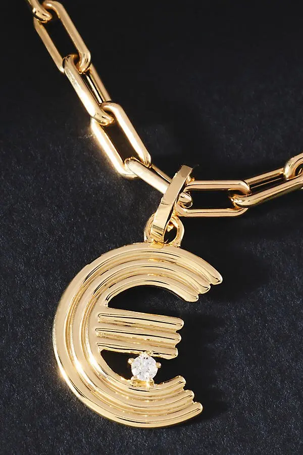 Adina Reyter Groovy Diamond Initial Hinged Charm - E