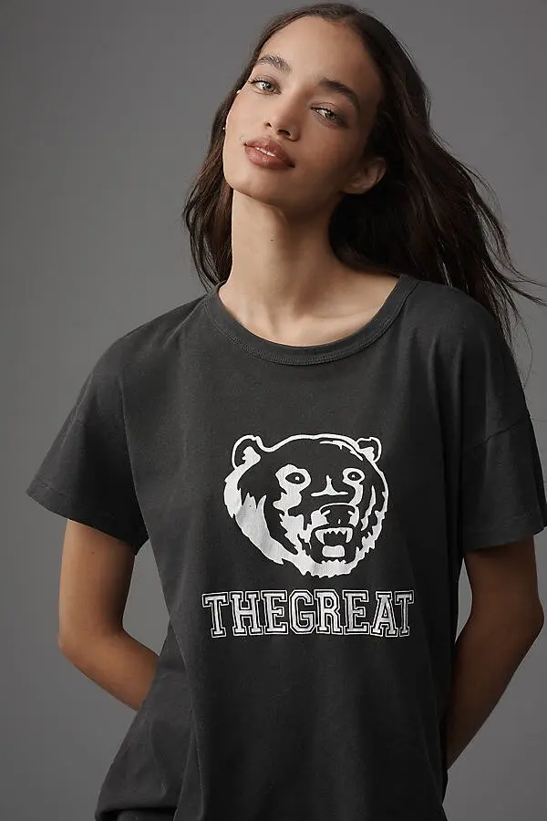 The Great. Boxy Crew-neck Bear Graphic Tee