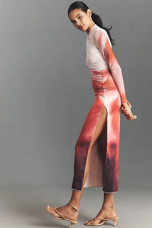 Significant Other Brianna Long-sleeve Wrap-front Maxi Dress