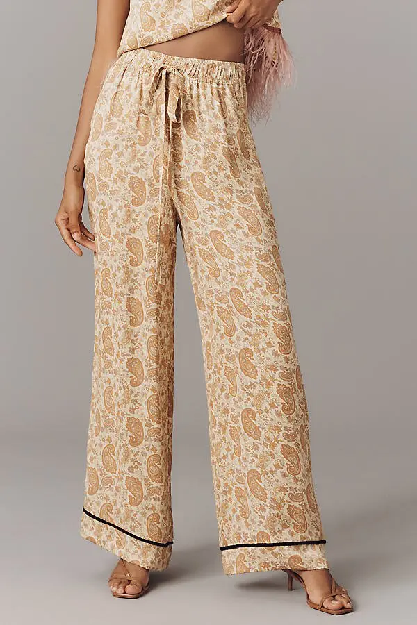 MAUDE CLUB Wide-leg Pull-on Pants