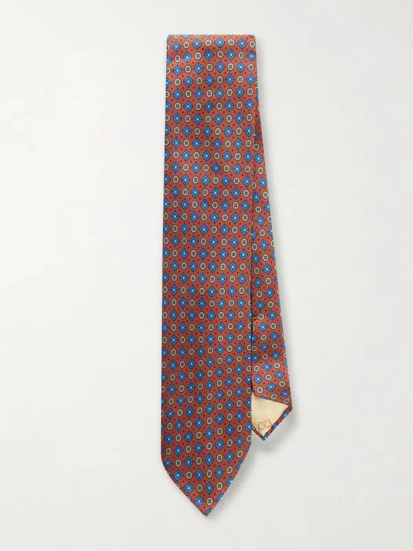 Rubinacci 8cm Printed Silk-twill Tie - Red