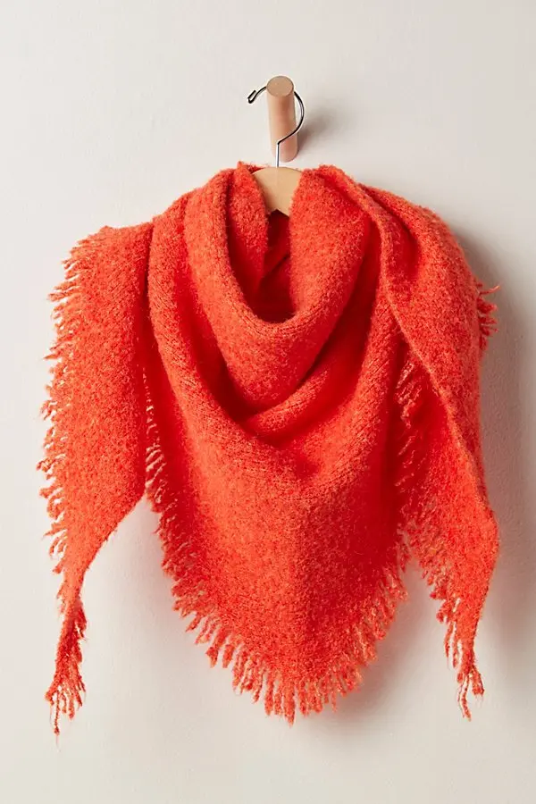Free People Forever Tribeca Fringe Shawl - Electric Orange