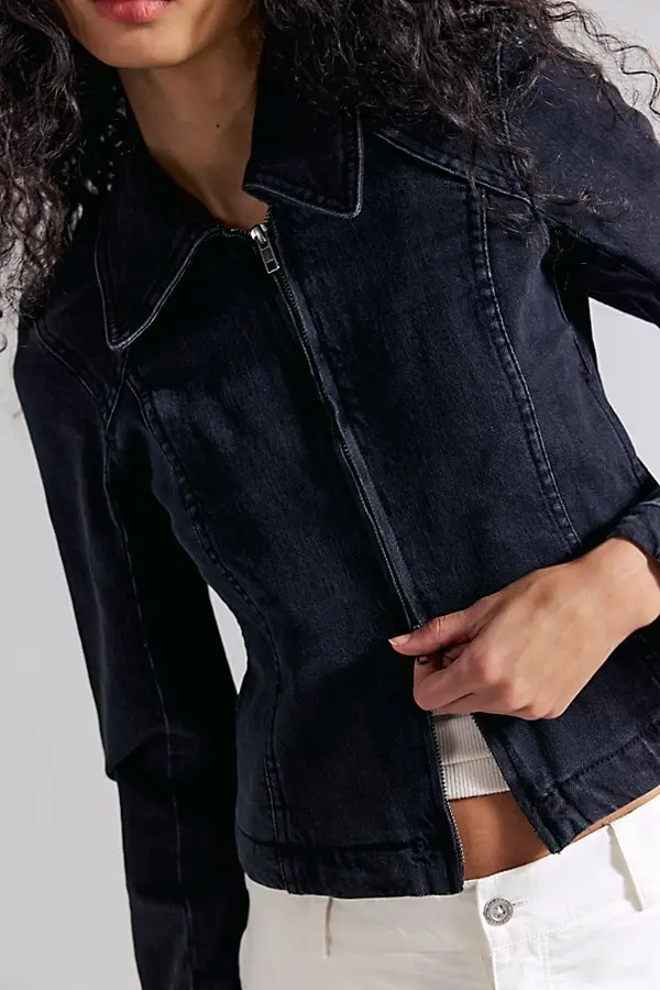 Free People We The Free River Denim Jacket - Black