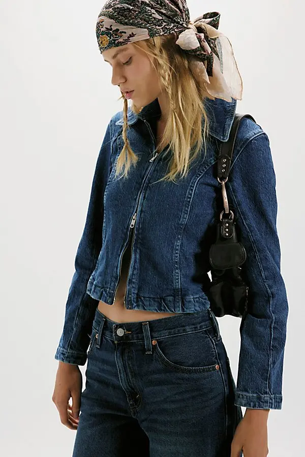 Free People We The Free River Denim Jacket - Nightlark Wash
