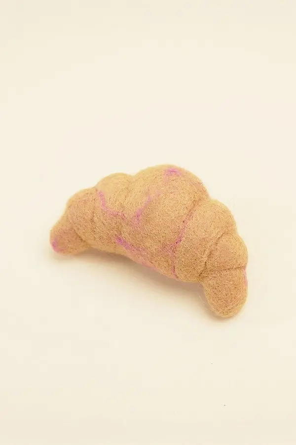 MODERNBEAST Wool Croissant Dog Toy - Neutral Motif