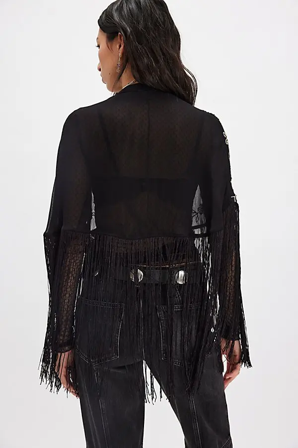 Free People Mirrorball Embellished Cape
