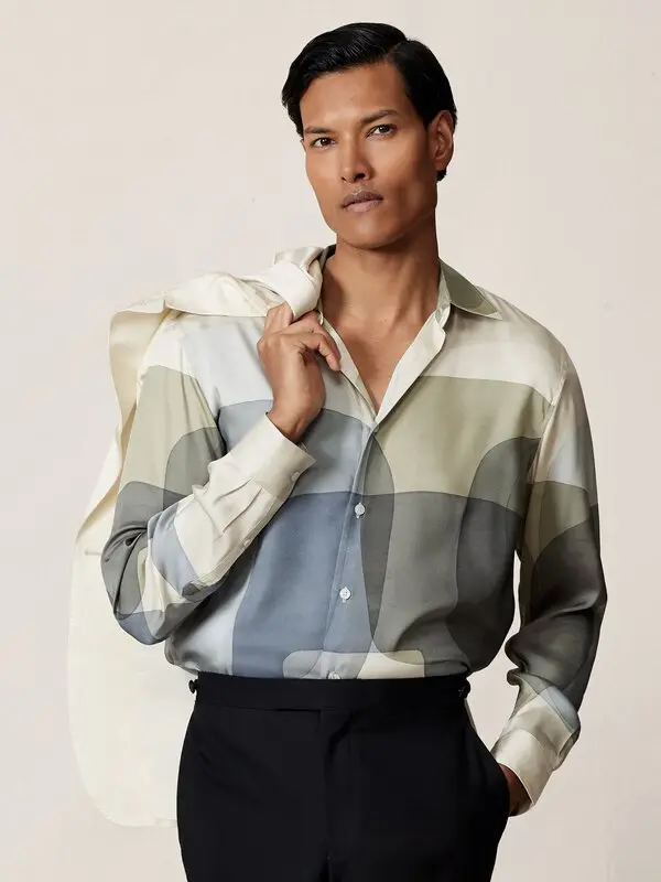 REISS Felix Abstract-print Regular-fit Shirt