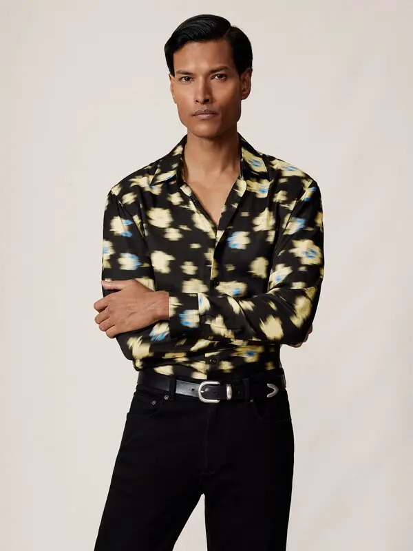 REISS Petal Abstract Floral-print Shirt