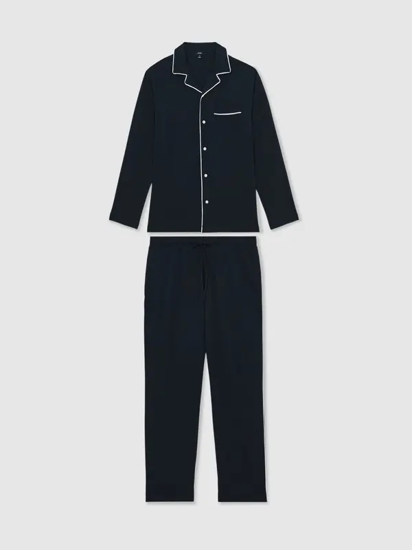 REISS Set Aubery Set Cotton Piped Pyjamas Set