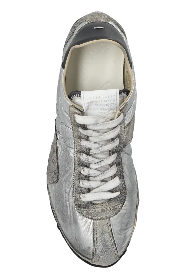MAISON MARGIELA Low Top Metallic Sneakers - Silver