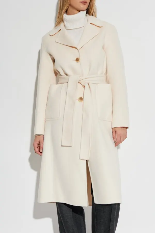 Add Wool & Cashmere Knee-length Coat - Cream