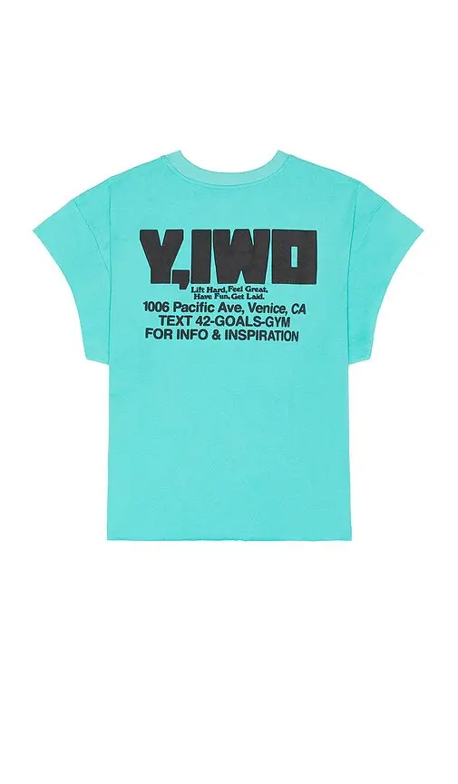 Y,IWO Think Big Cap Sleeve Tee In Blue
