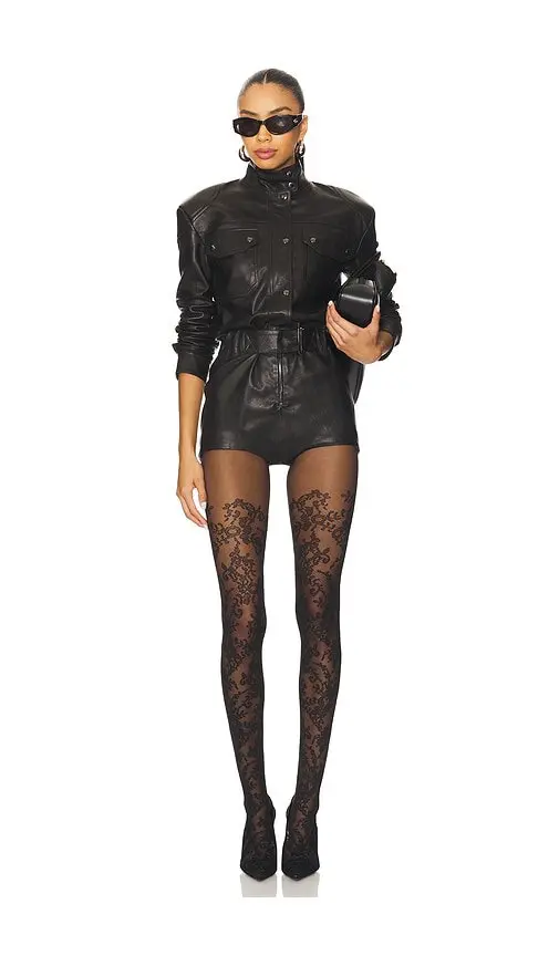 Magda Butrym Leather Romper - Black