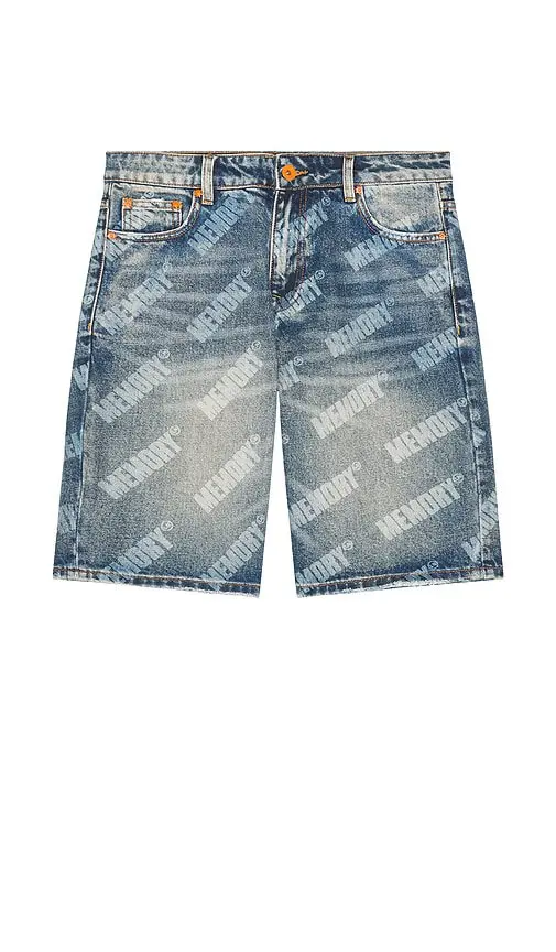 MEMORY LANE Repeat Core Logo Denim Shorts