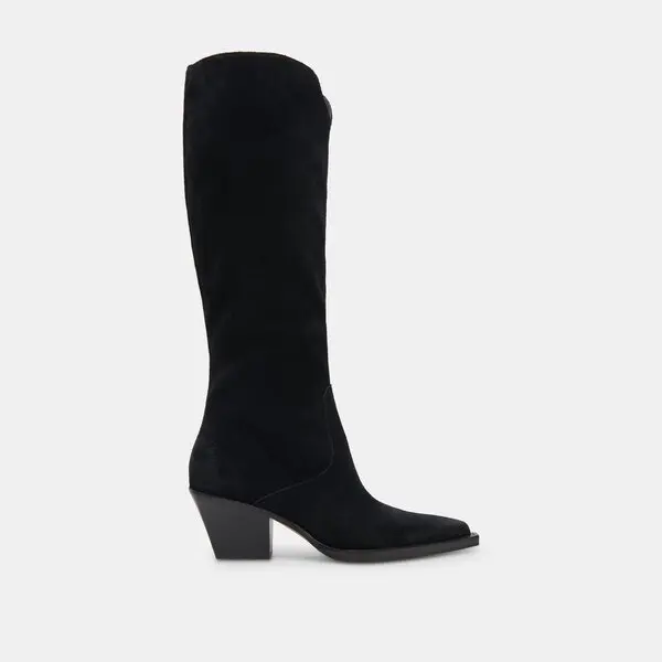 Dolce Vita Raj Wide Calf Boots - Onyx Suede