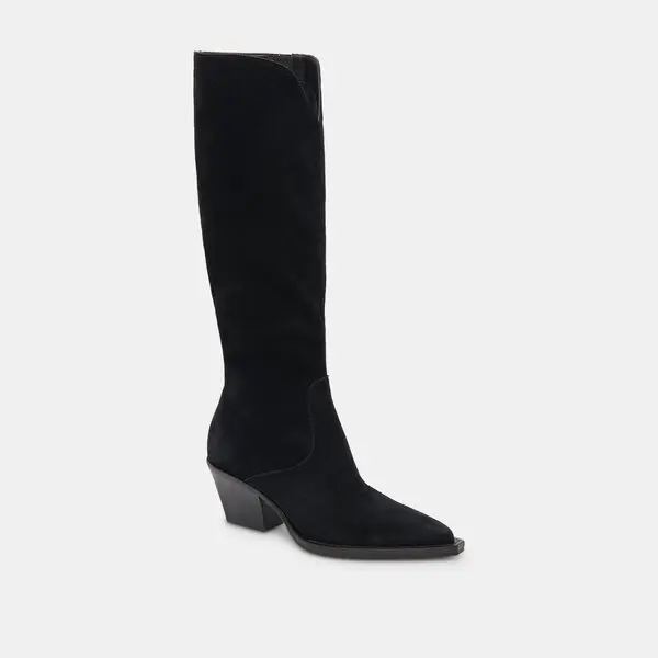 Dolce Vita Raj Wide Calf Boots - Onyx Suede